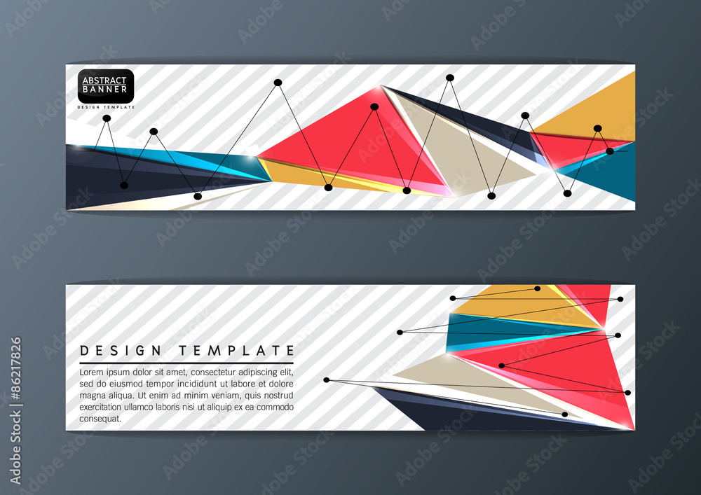 Abstract polygon design, banner set, Vector illustration Stock Vector ...