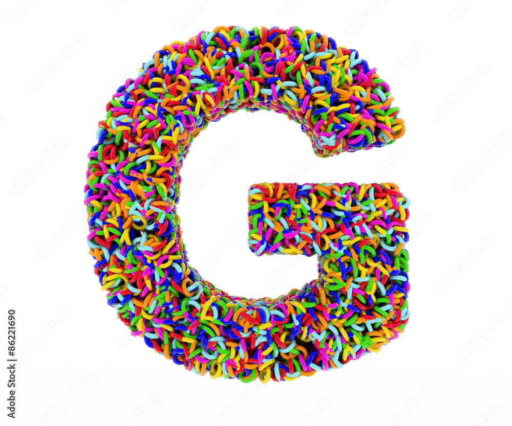 letter G composed of multi-colored rings Stock Illustration | Adobe Stock