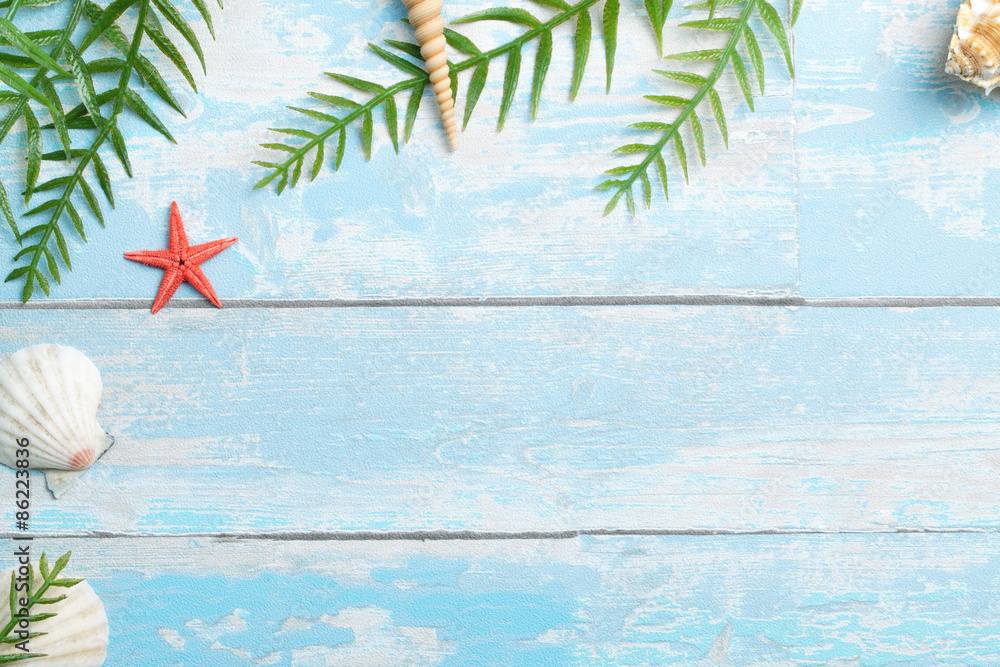 Summer marine sea ocean turquoise wooden background Stock Photo | Adobe ...