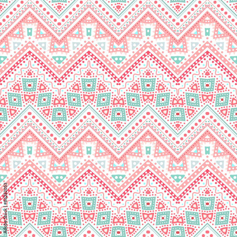 Tribal ethnic zig zag pattern. Vector illustration Stock Vector | Adobe ...
