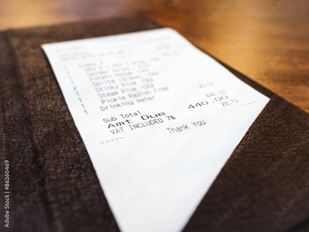 Receipt Bill in folder Shopping payment Business Stock Photo | Adobe Stock