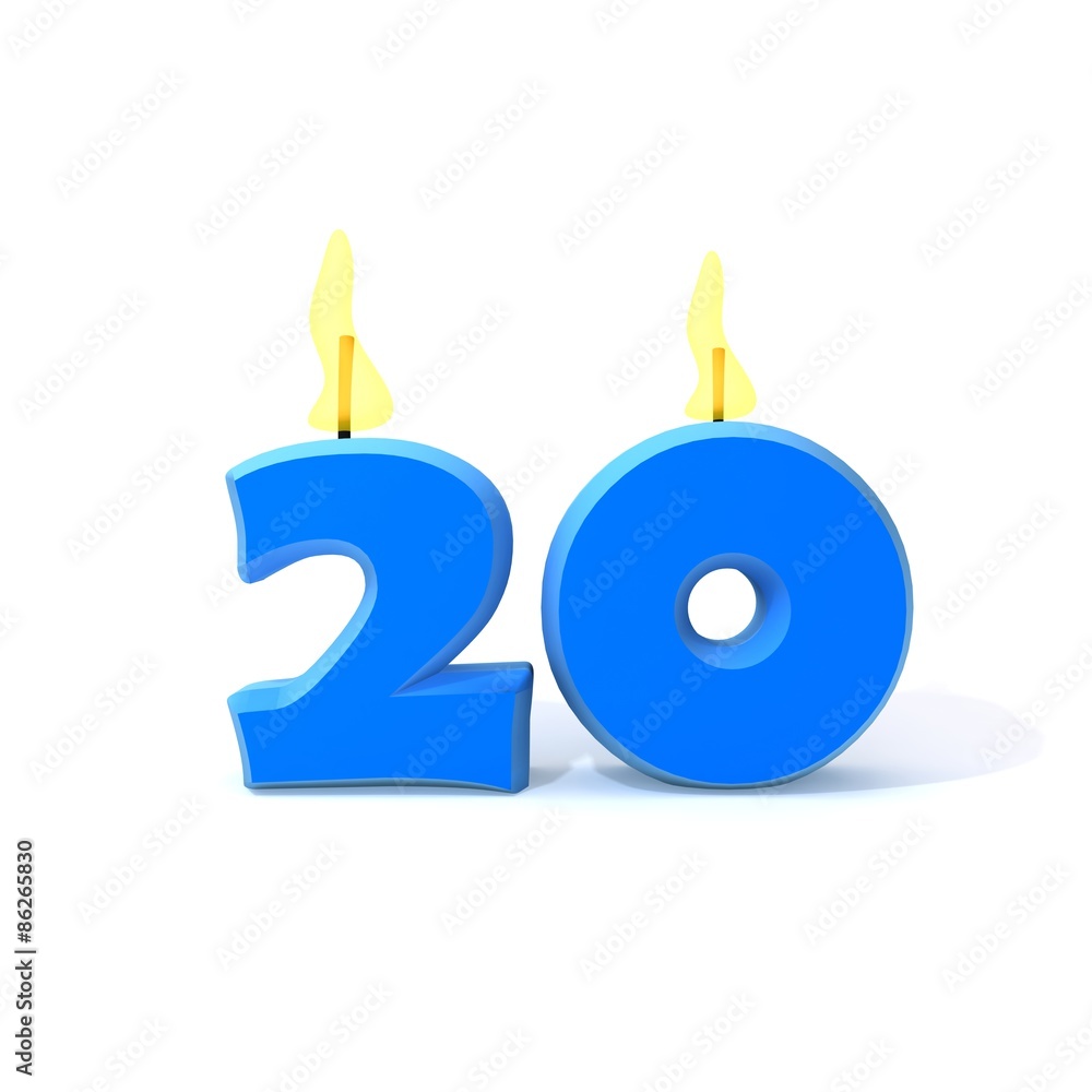 Birthday candles number twenty Stock Illustration | Adobe Stock