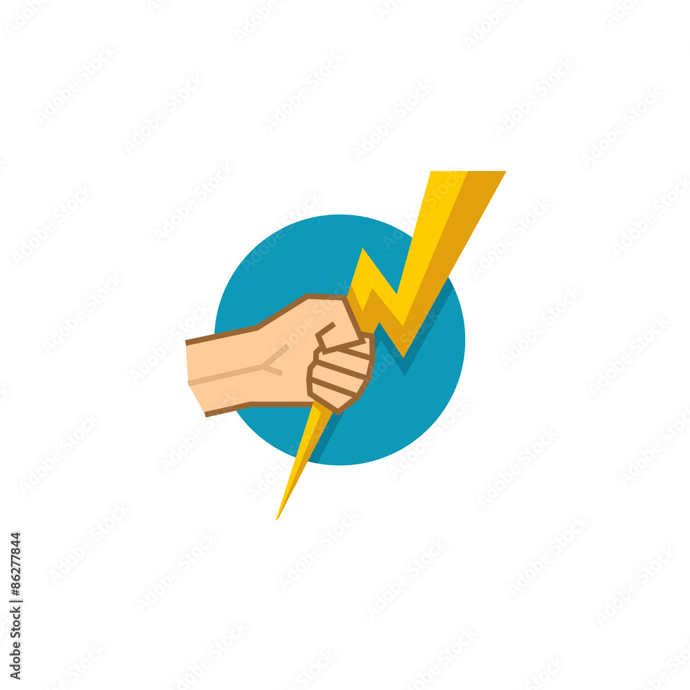 Hand holding lightning Stock Vector | Adobe Stock