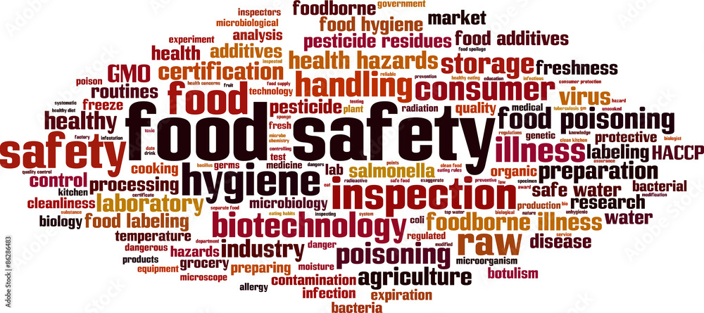 Food safety word cloud concept. Vector illustration Stock Vector ...