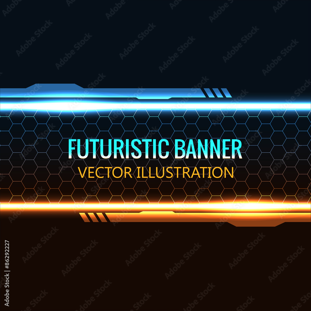 vector illustration of Futuristic banner Stock Vector | Adobe Stock