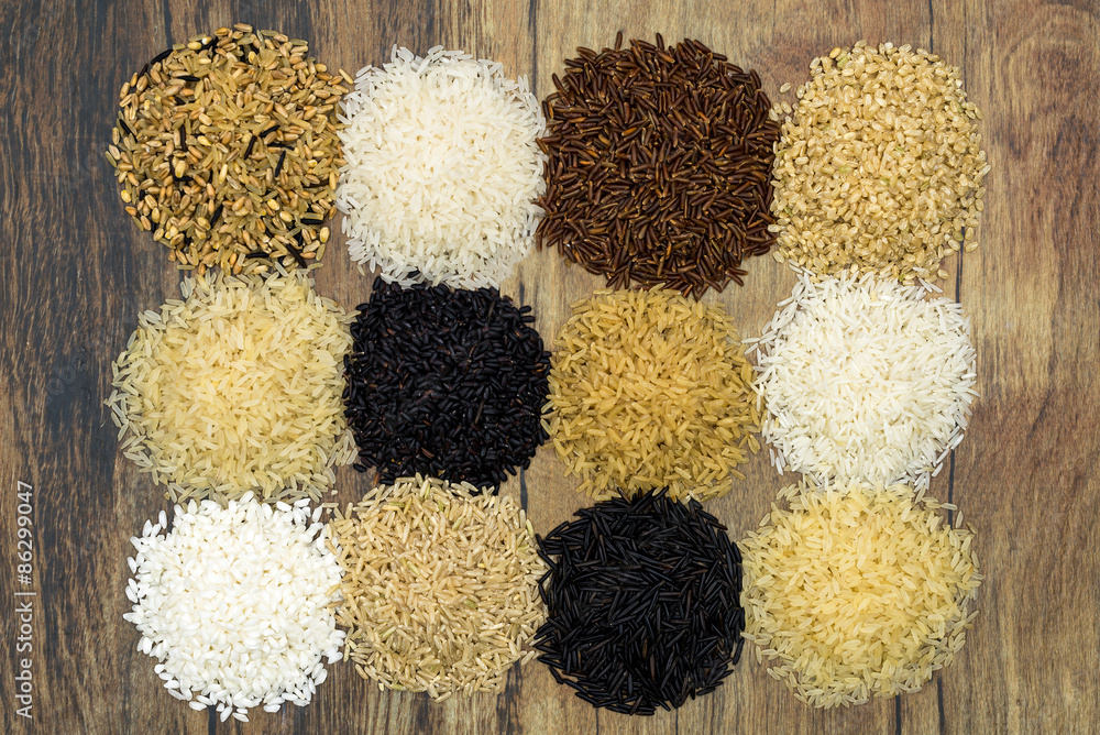 Different types of rice Stock Photo | Adobe Stock