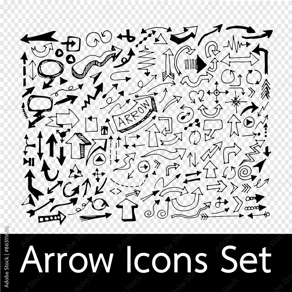 Hand Drawn Arrow Icons Stock Vector | Adobe Stock