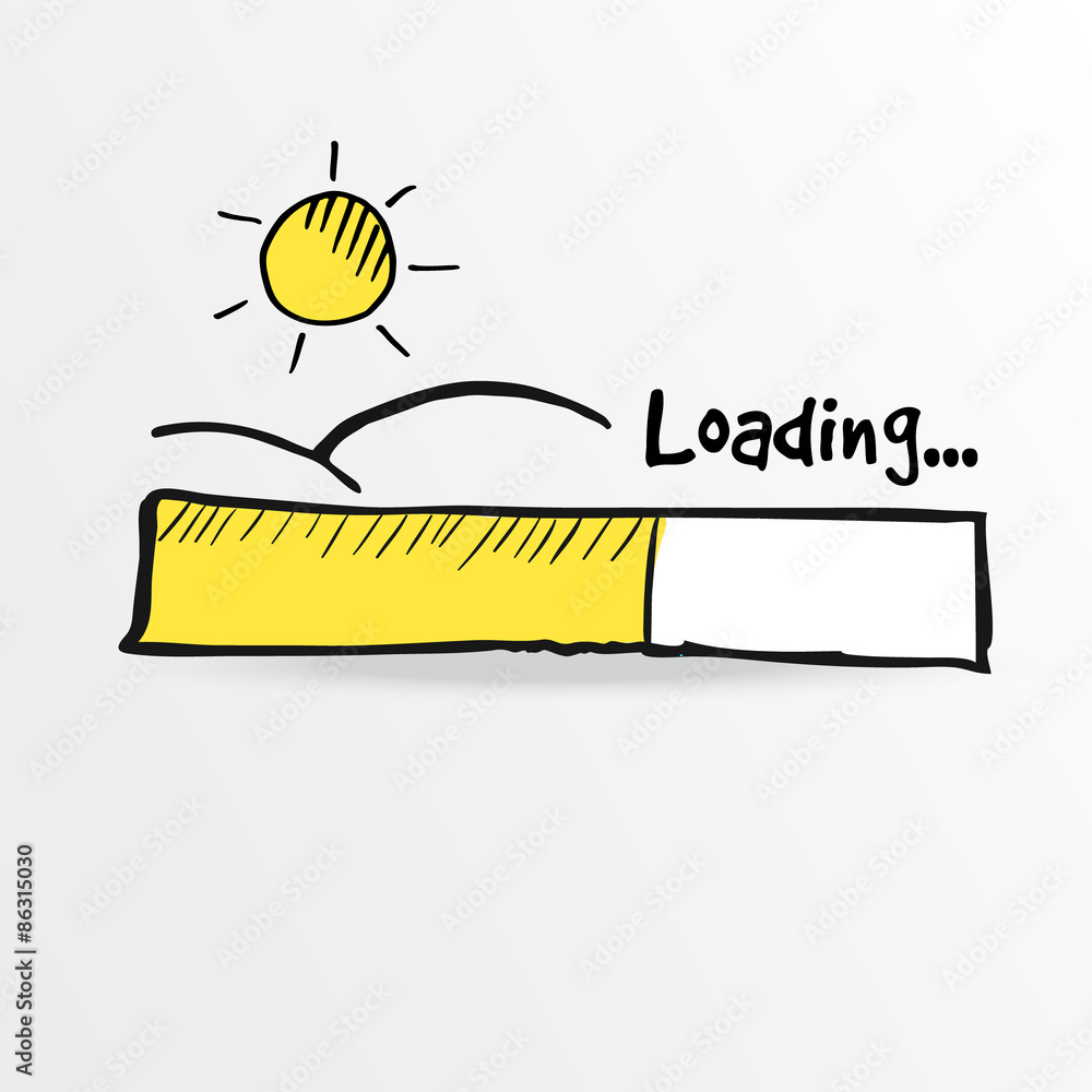 Loading bar with shining sun , summer holiday concept, vector Stock ...