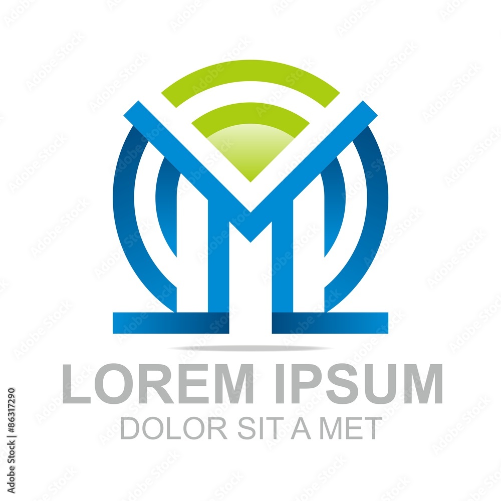 Logo Vector Letter M Circle Symbol Design Icons Stock Vector | Adobe Stock