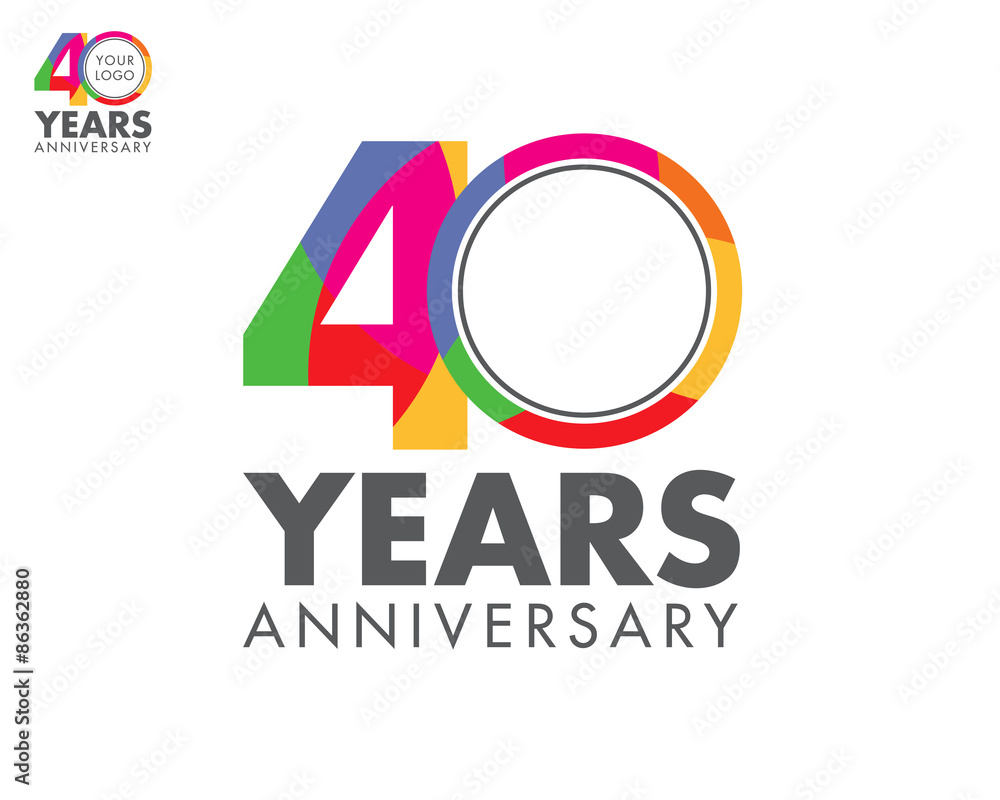 colorfull anniversary logo 40 Stock Vector | Adobe Stock