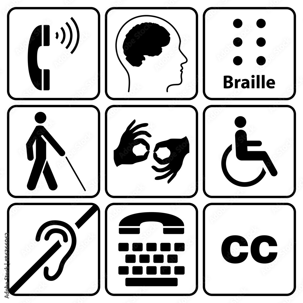 disability symbols and signs collection Stock Vector | Adobe Stock
