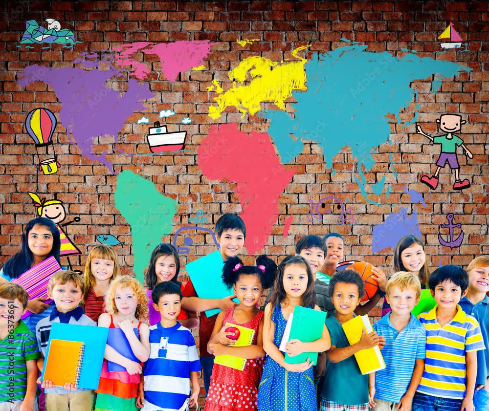 World Kids Journey Adventure Imagination Travel Concept Stock Photo ...