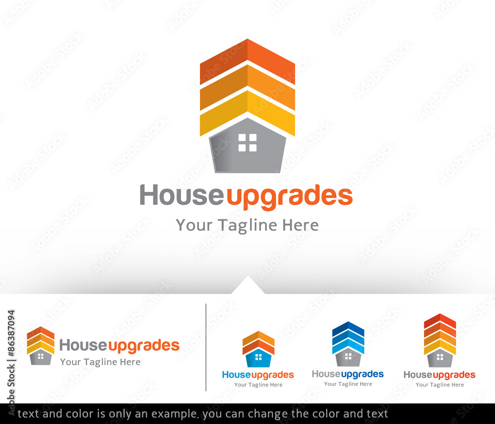 House Upgrade Logo Design Template - Vector Stock Vector | Adobe Stock
