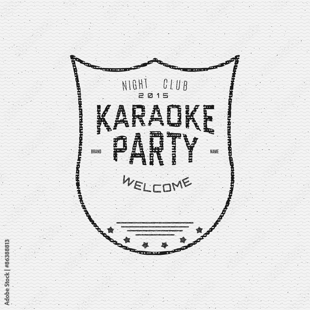 Karaoke party badges logos and labels for any use Stock Vector | Adobe ...