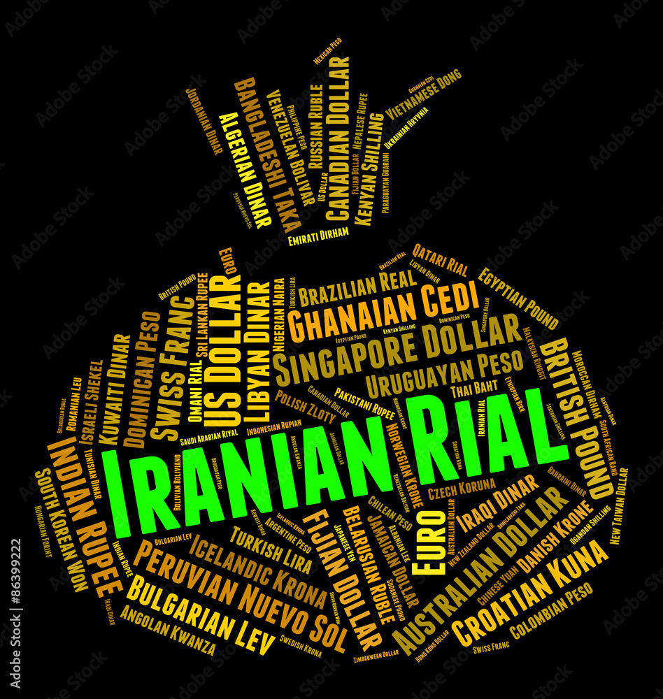 Iranian Rial Shows Exchange Rate And Coinage Stock Illustration | Adobe ...
