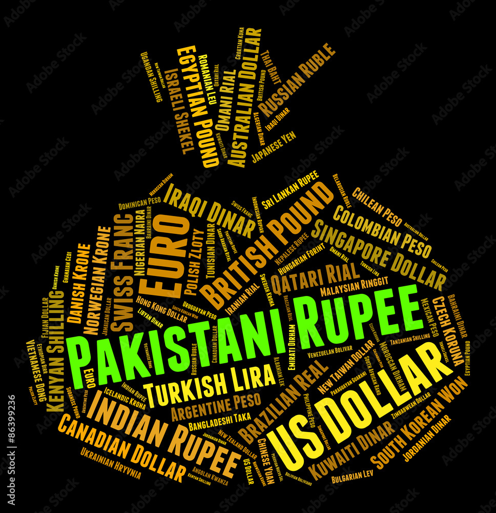 Pakistani Rupee Shows Foreign Currency And Forex Stock Illustration ...