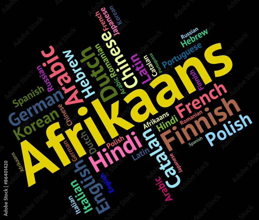 Afrikaans Language Means South Africa And Dialect Stock Illustration