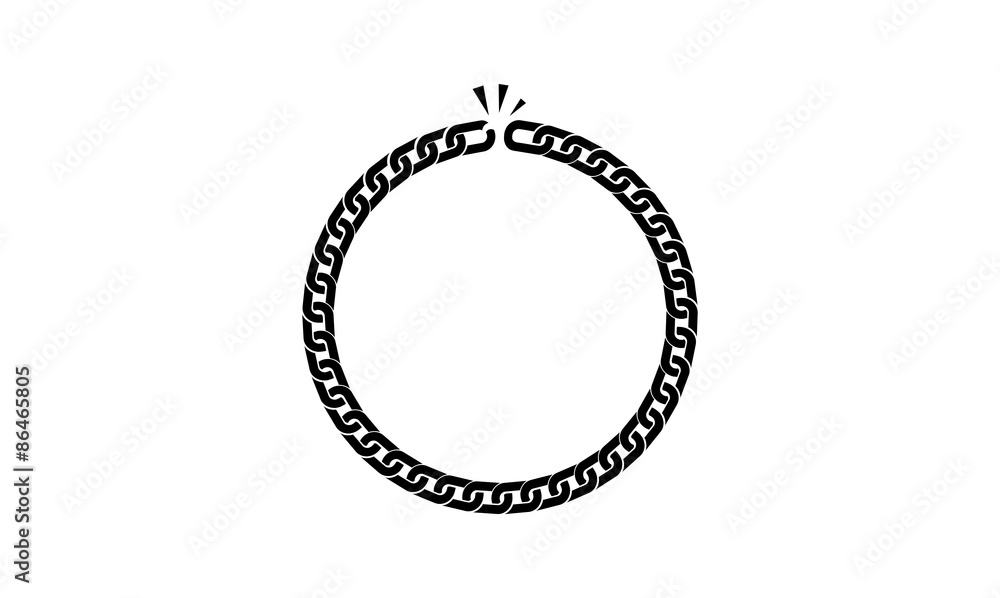 Broken Chain Circle Vector