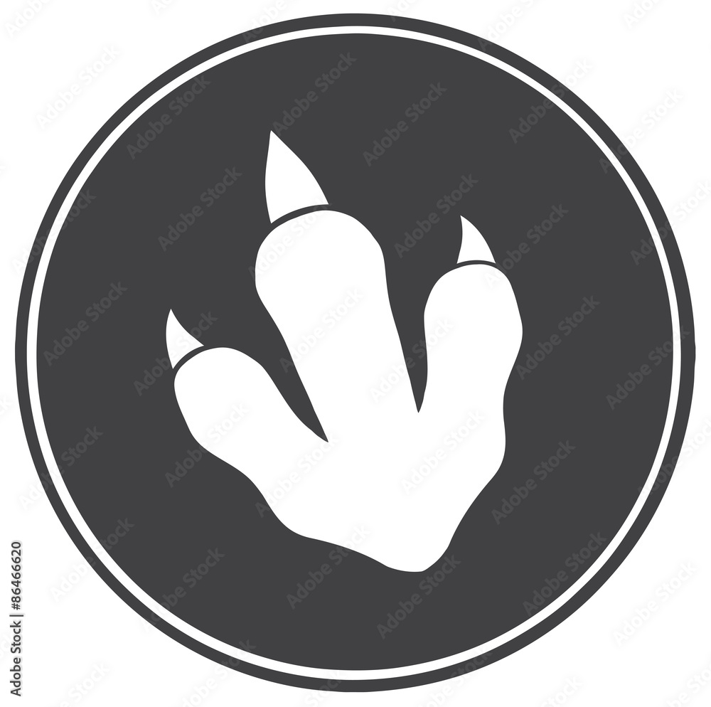Dinosaur Paw Print Circle Banner Design Cartoon Character Stock Vector ...