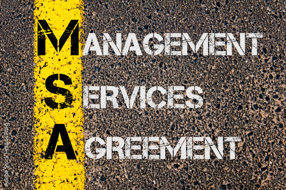 Business Acronym MSA as Management Services Agreement Stock Photo ...