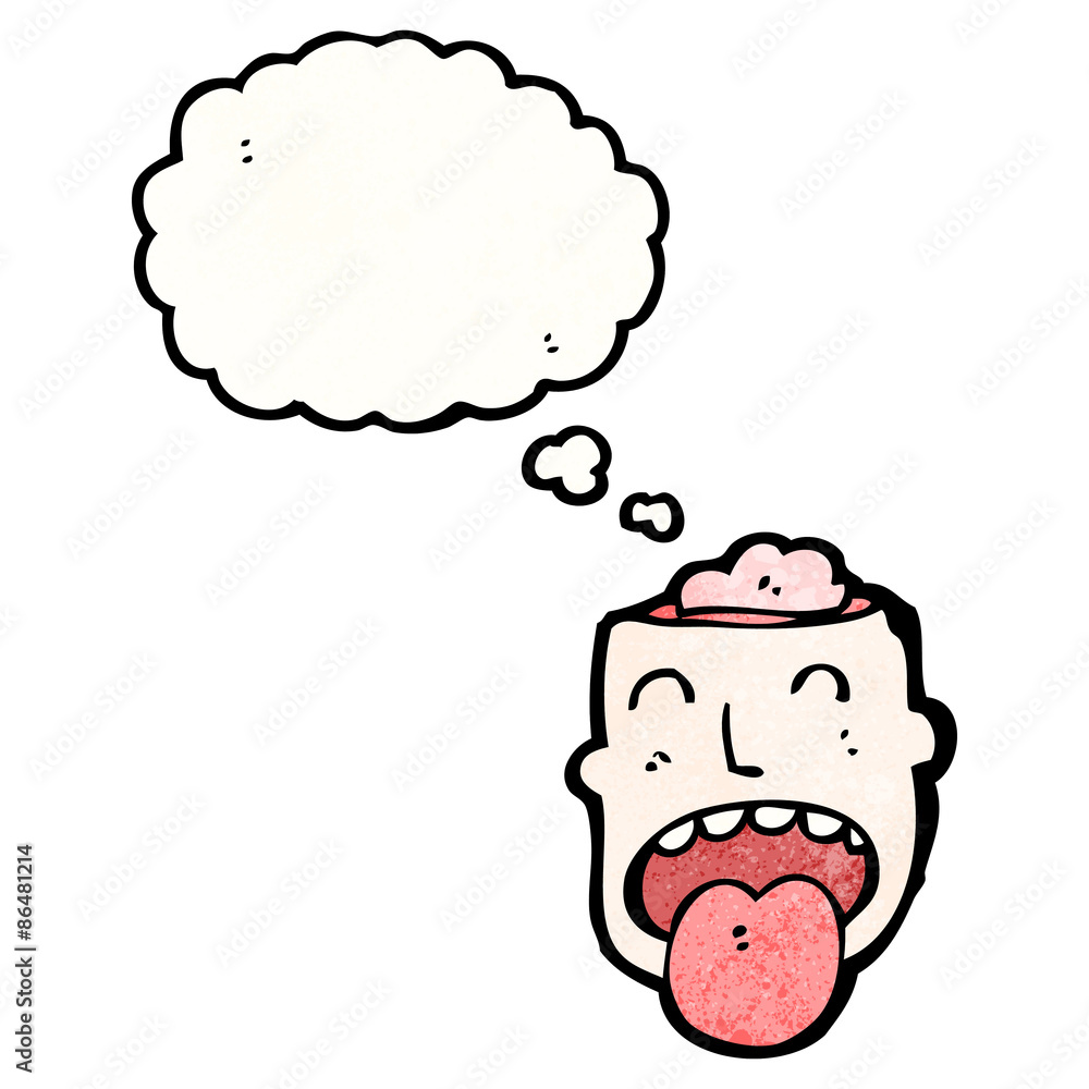 cartoon head with open brain Stock Vector | Adobe Stock