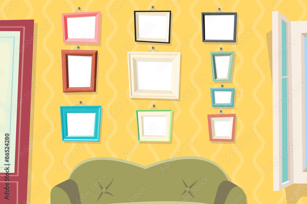 Vintage Cartoon Photo Picture Painting Drawing Frame Template Stock ...