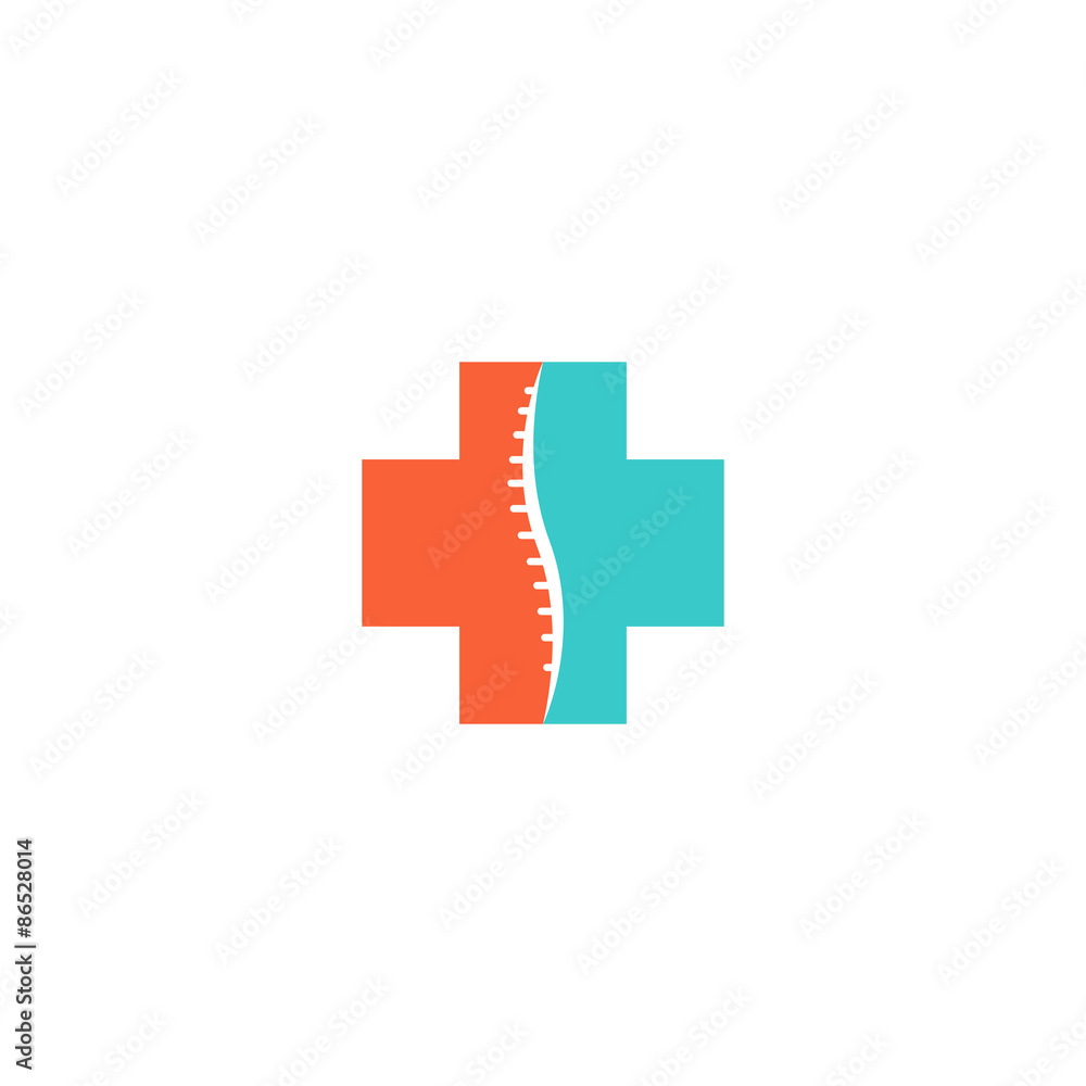 Abstract spine logo, medical cross orthopedic spinal icon Stock Vector ...