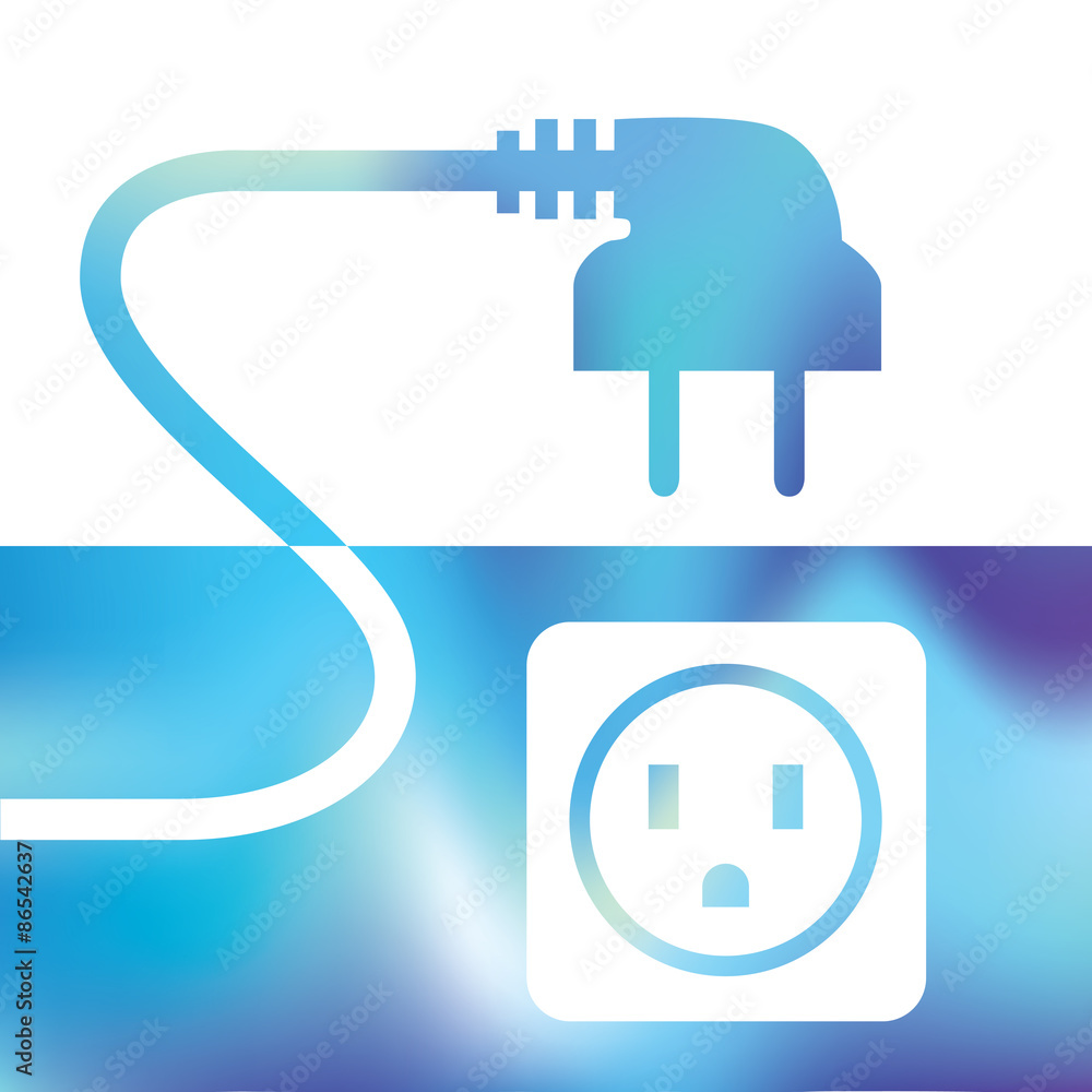 electrical connection - wire plug and socket - symbol electricity Stock ...