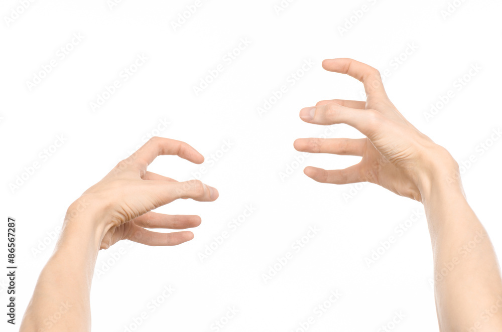 Gestures topic: human hand gestures showing first-person view isolated ...