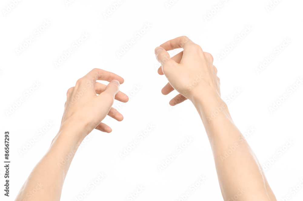 Gestures topic: human hand gestures showing first-person view isolated ...