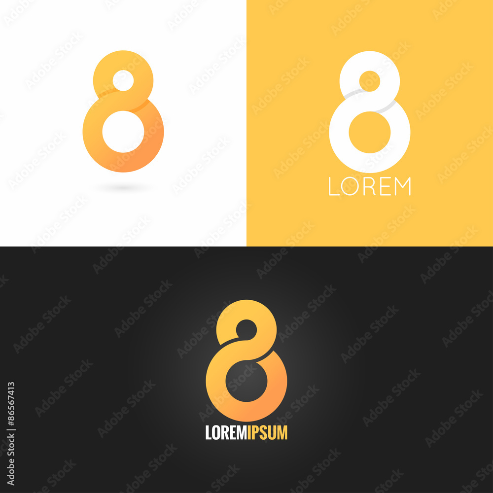 number eight 8 logo design icon set background Stock Vector | Adobe Stock