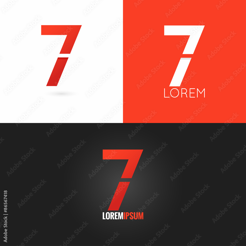 number seven 7 logo design icon set background Stock Vector | Adobe Stock