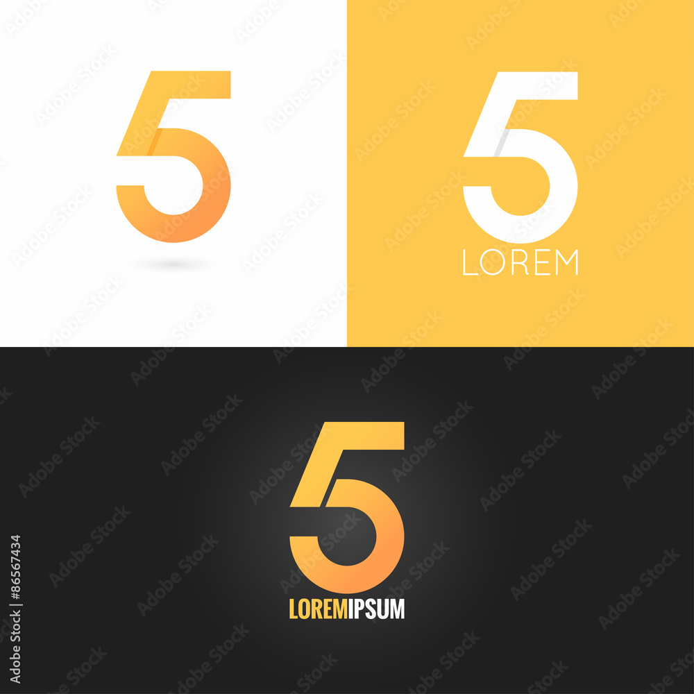 number five 5 logo design icon set background Stock Vector | Adobe Stock