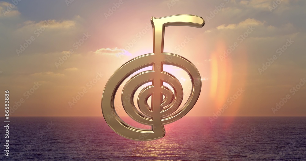 Reiki symbols for relaxation, and meditation, collection on the green ...