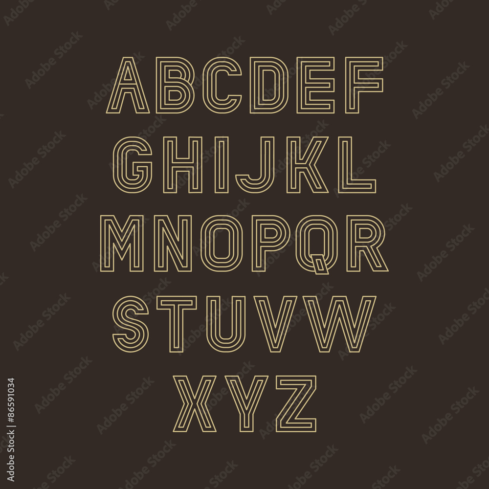 Vector linear font Stock Vector | Adobe Stock