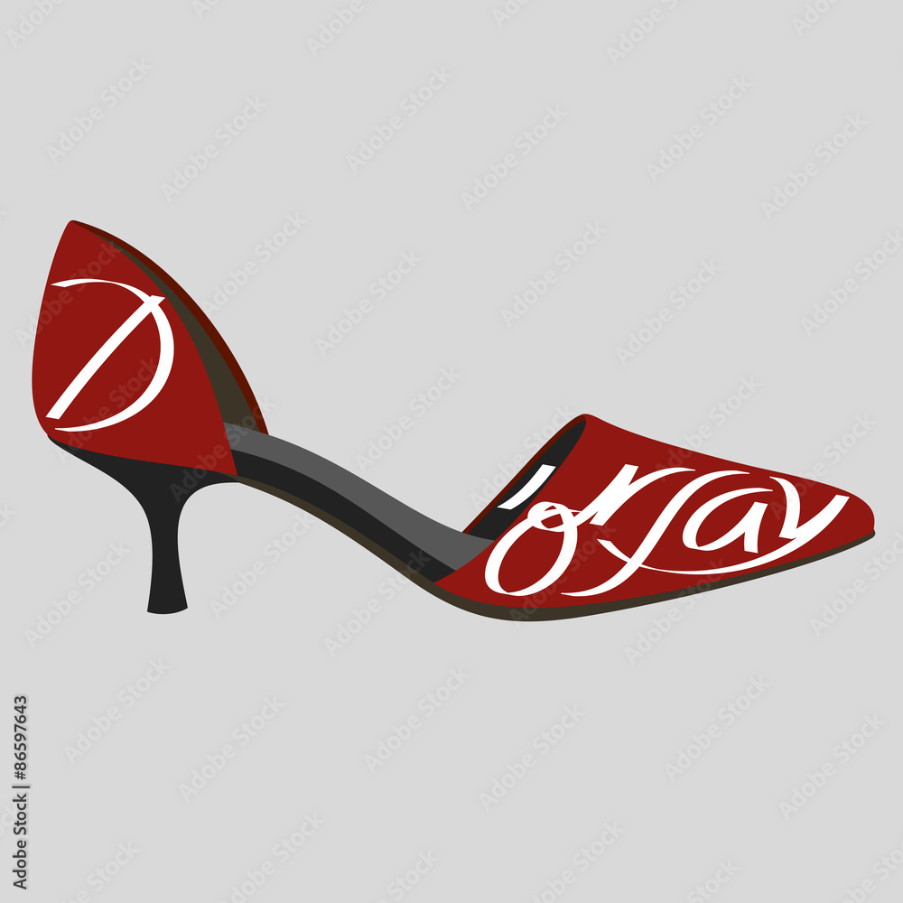 Fashion typography, D'orsay shoe typography, fashion calligraphy, shoe ...