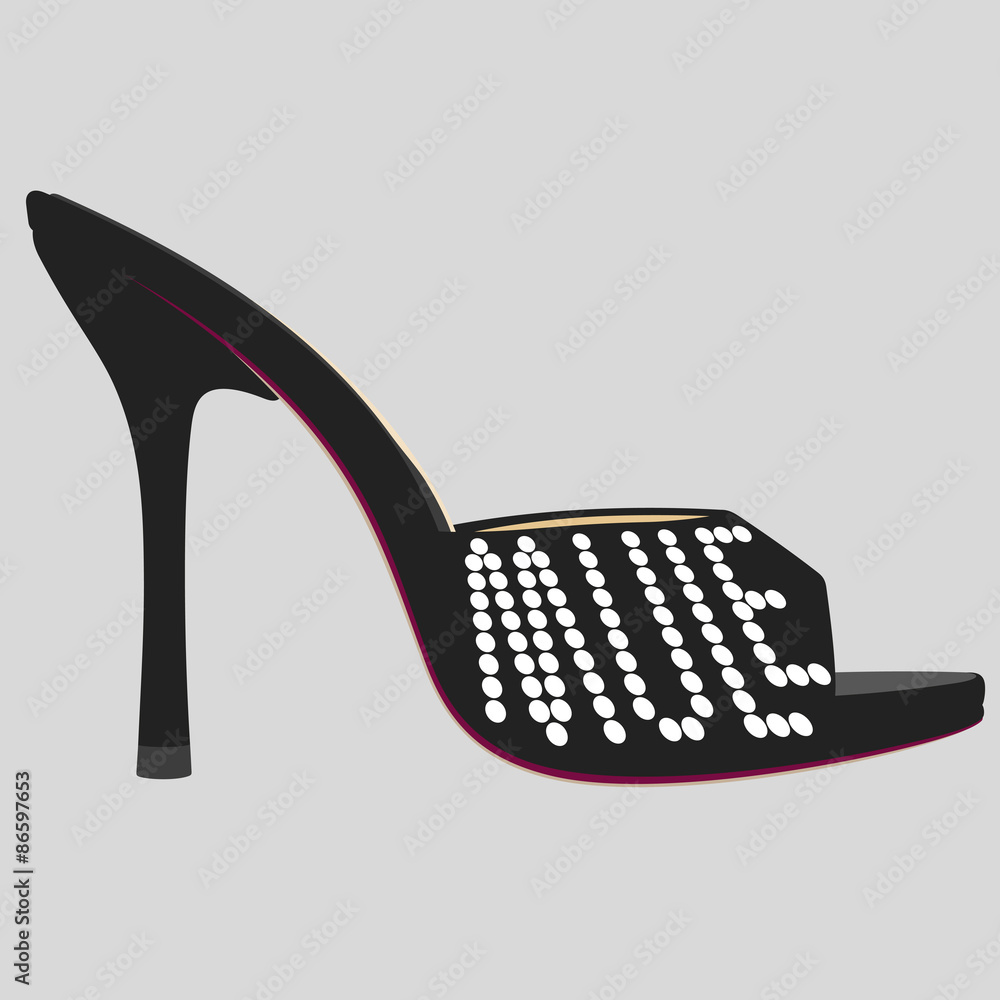 Fashion typography, shoe typography, mule shoe typography, fashion ...