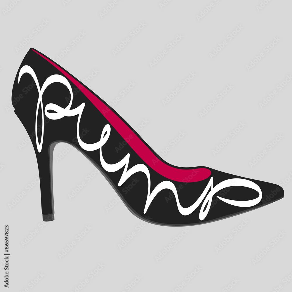 Fashion typography, shoe typography, pump typography, fashion ...