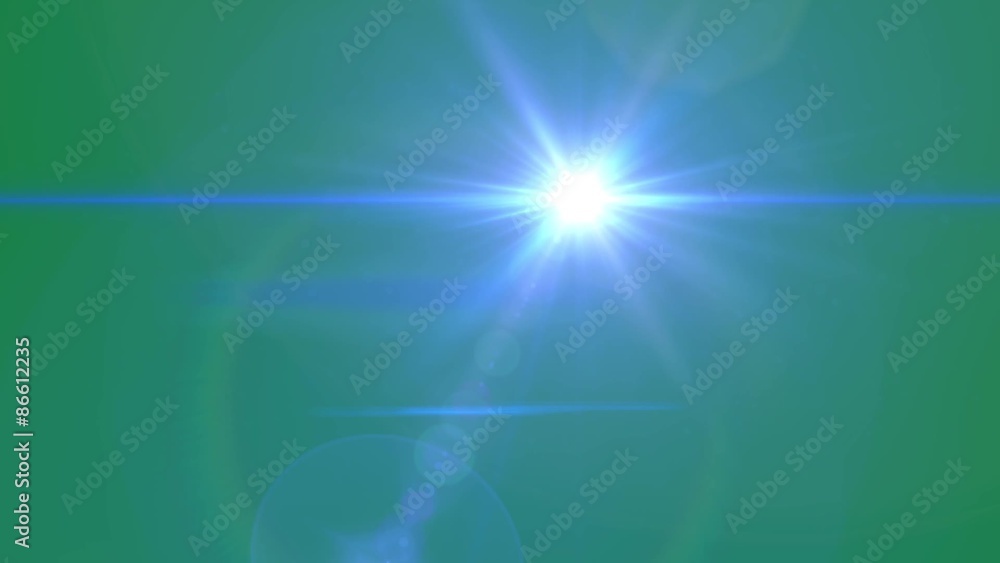 Blue Lens flare Animation on Green Screen. Light Effect. Stock ビデオ ...