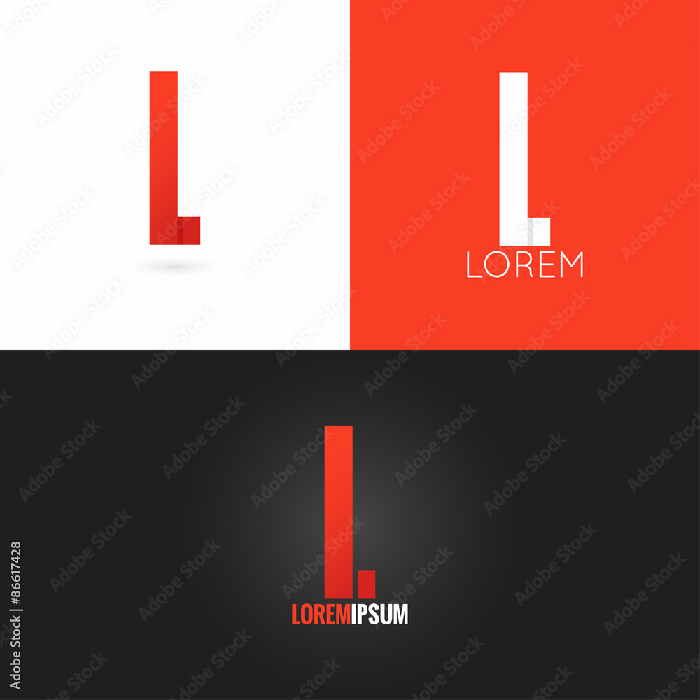 letter L logo design icon set background Stock Vector | Adobe Stock