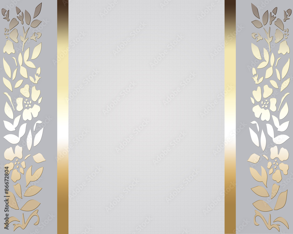 Elegant card design with textures and golden floral borders Stock ...