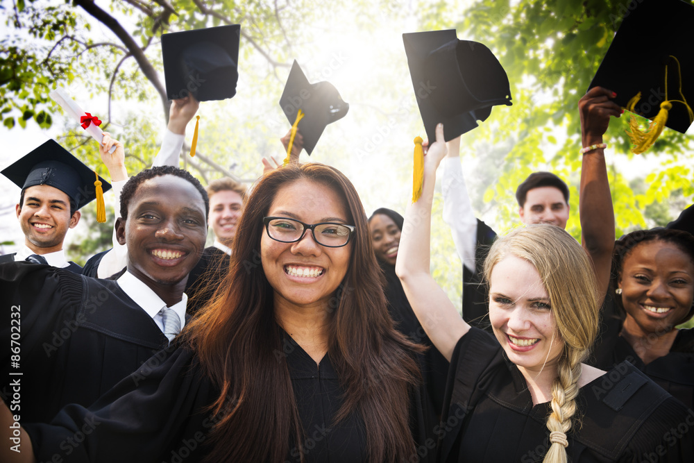 Diversity Students Graduation Success Celebration Concept Stock Photo ...