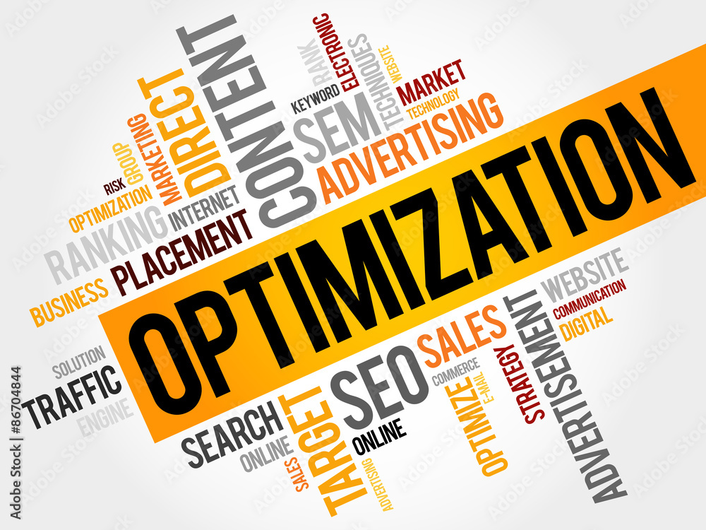 OPTIMIZATION word cloud, business concept Stock Vector | Adobe Stock