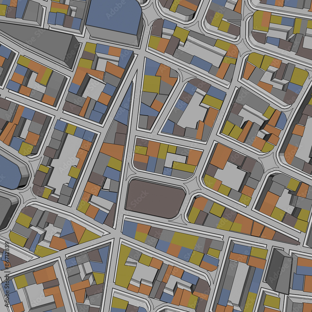 Cartoon town bird eye view urban background Stock Photo | Adobe Stock
