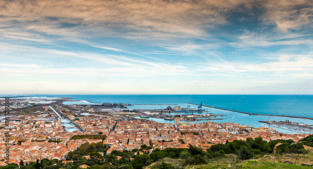Port de Sète depuis le Mont Saint Clair (Sète) Stock Photo | Adobe Stock