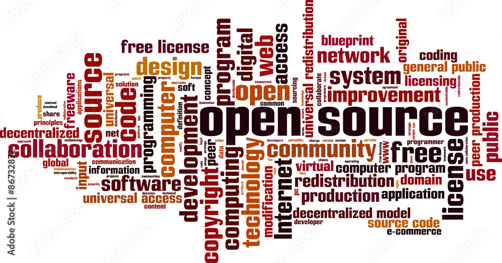 Open source word cloud concept. Vector illustration Stock Vector ...