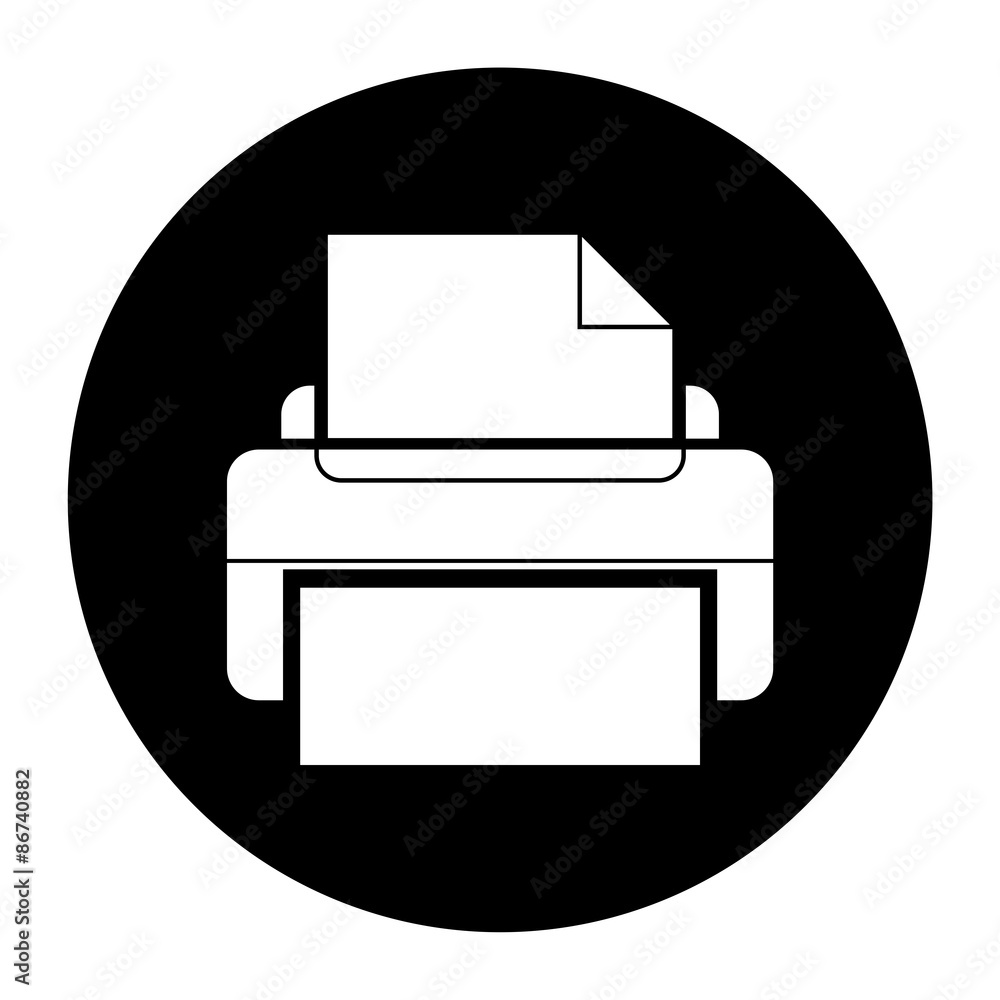 Printer circle icon Stock Vector | Adobe Stock