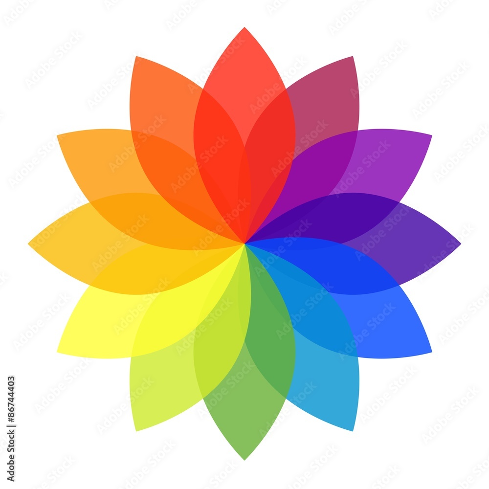 Pastel Rainbow Flower Stock Vector | Adobe Stock