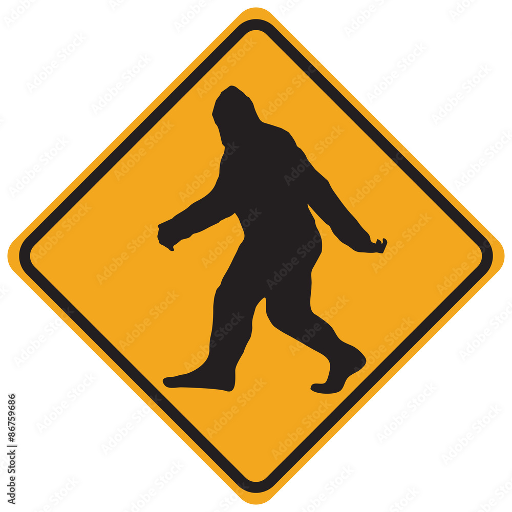 Bigfoot warning sign Stock Vector | Adobe Stock