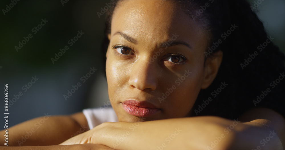 African woman crying outdoors Stock Photo | Adobe Stock
